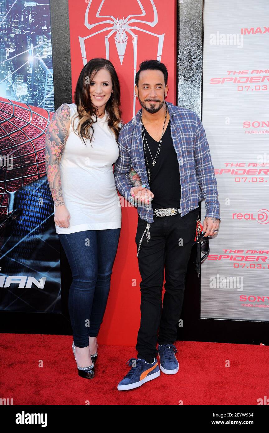 A.J. McLean and wife Rochelle Karidis. 26 June, 2012, Westwood ...