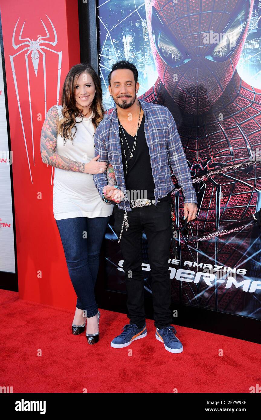 A.J. McLean and wife Rochelle Karidis. 26 June, 2012, Westwood ...