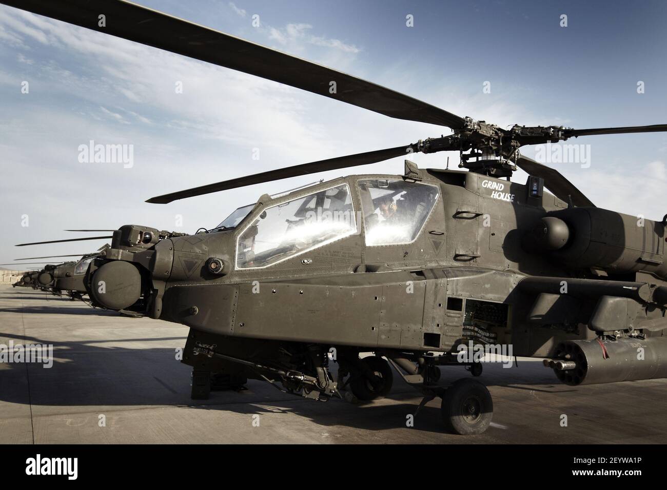 29 June 2012 - Jalalabad, Afghanistan - A Apache helicopter sits on the ...