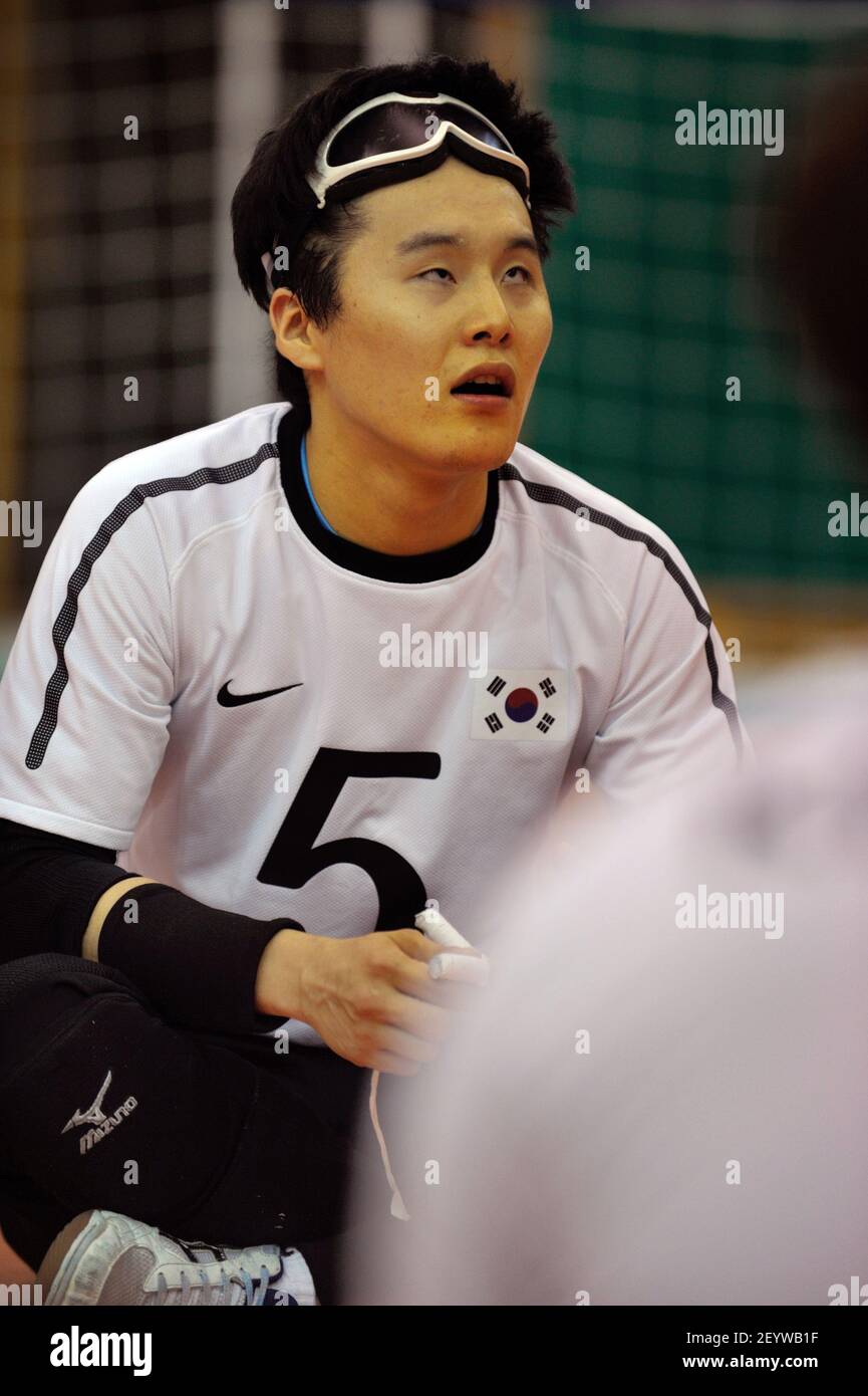 3rd July 2012 - Ichon, South Korea - Goal ball player, BANG CHEONG-SIK ...