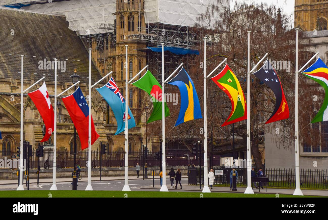 Commonwealth day flags hi-res stock photography and images - Alamy