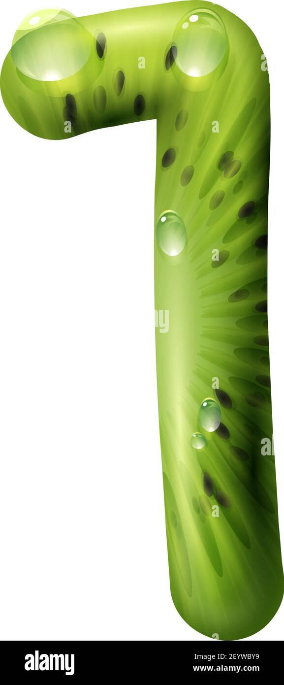 First digit, number one of kiwi fruit isolated numeric figure. Vector 1 ... First digit, number one of kiwi fruit isolated numeric figure. Vector 1 ...
