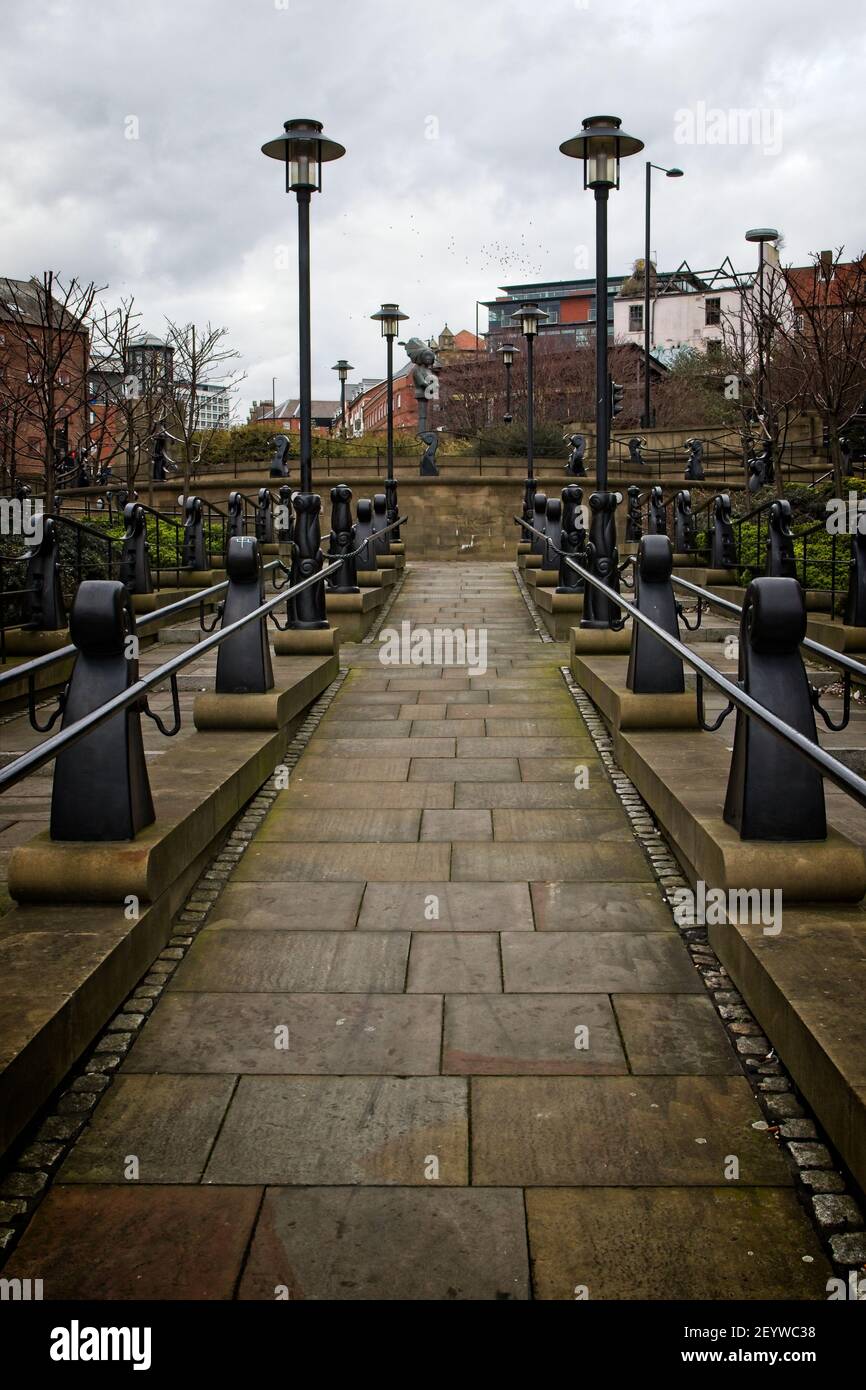 Pedestrian walkway barriers hi-res stock photography and images - Alamy
