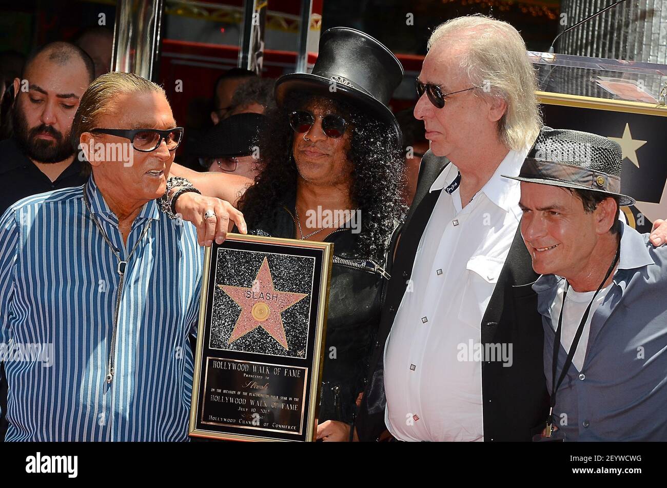 Robert Evans, Slash, Jim Ladd and Charlie Sheen. 10 July, 2012 ...