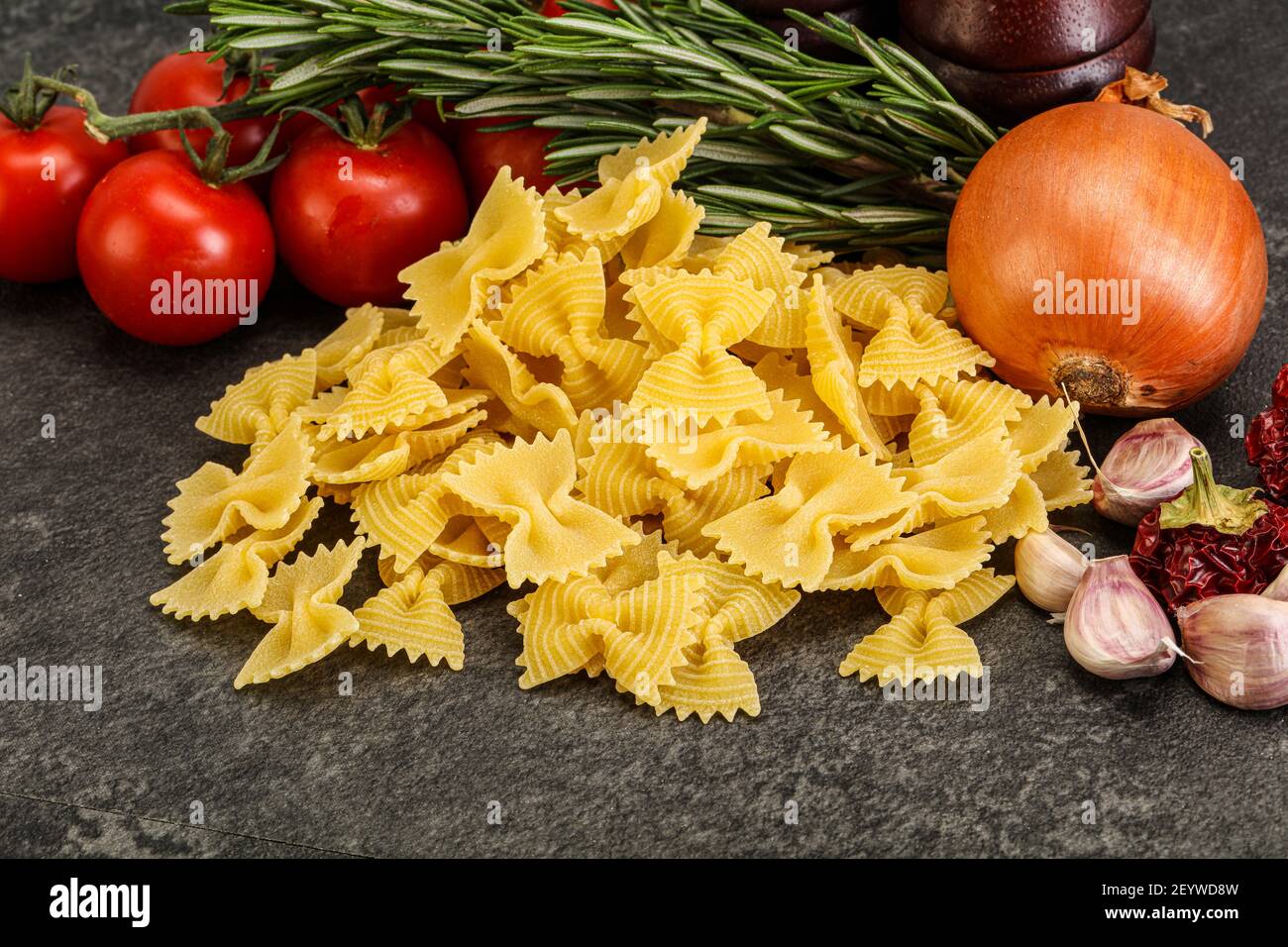 Raw Italian durum wheat farfalle pasta for cooking Stock Photo - Alamy