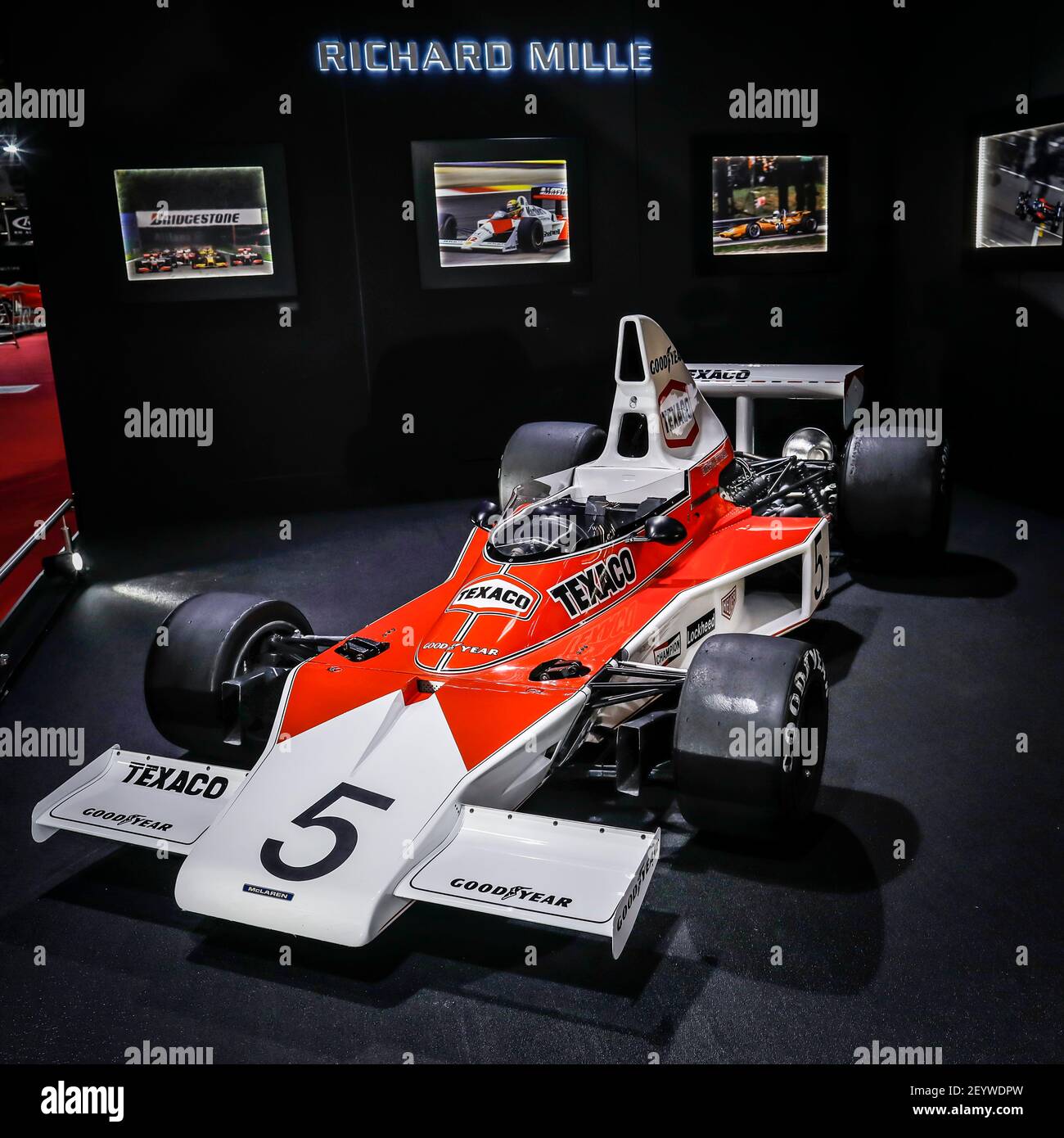 Mclaren MP 23 Stand Richard MILLE during the Retromobile Show, from ...
