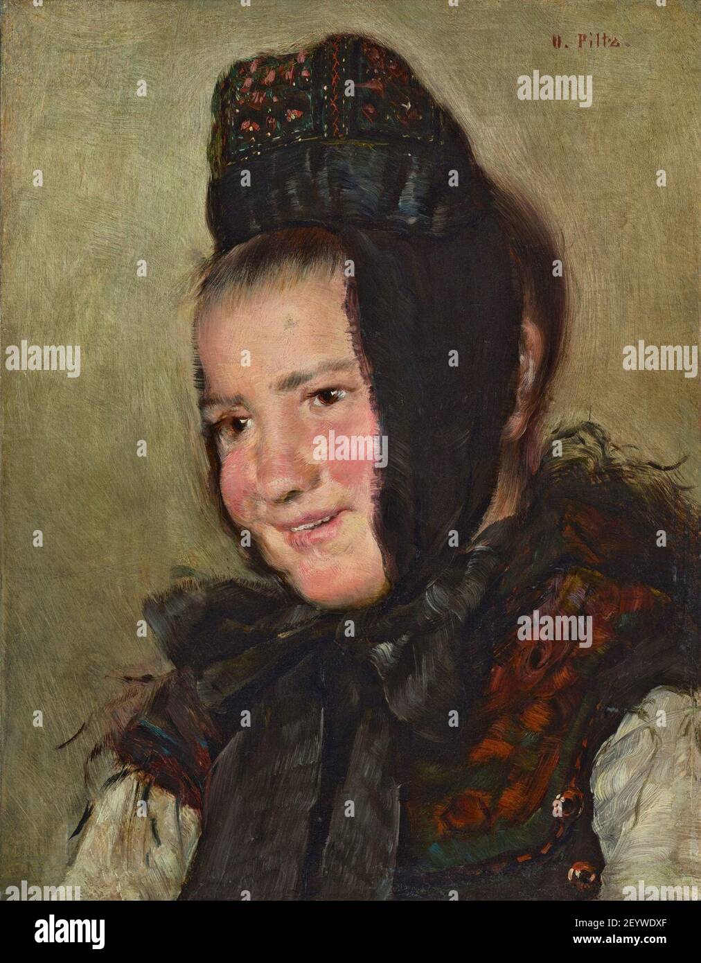 Otto Piltz - Porträt eines Mädchens Stock Photo - Alamy