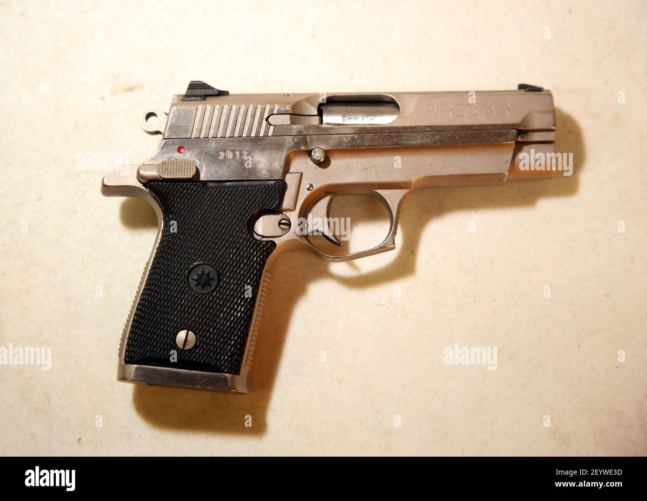 12 July 2012 - Southern Louisiana, USA - Firearms in America. A 9mm ...