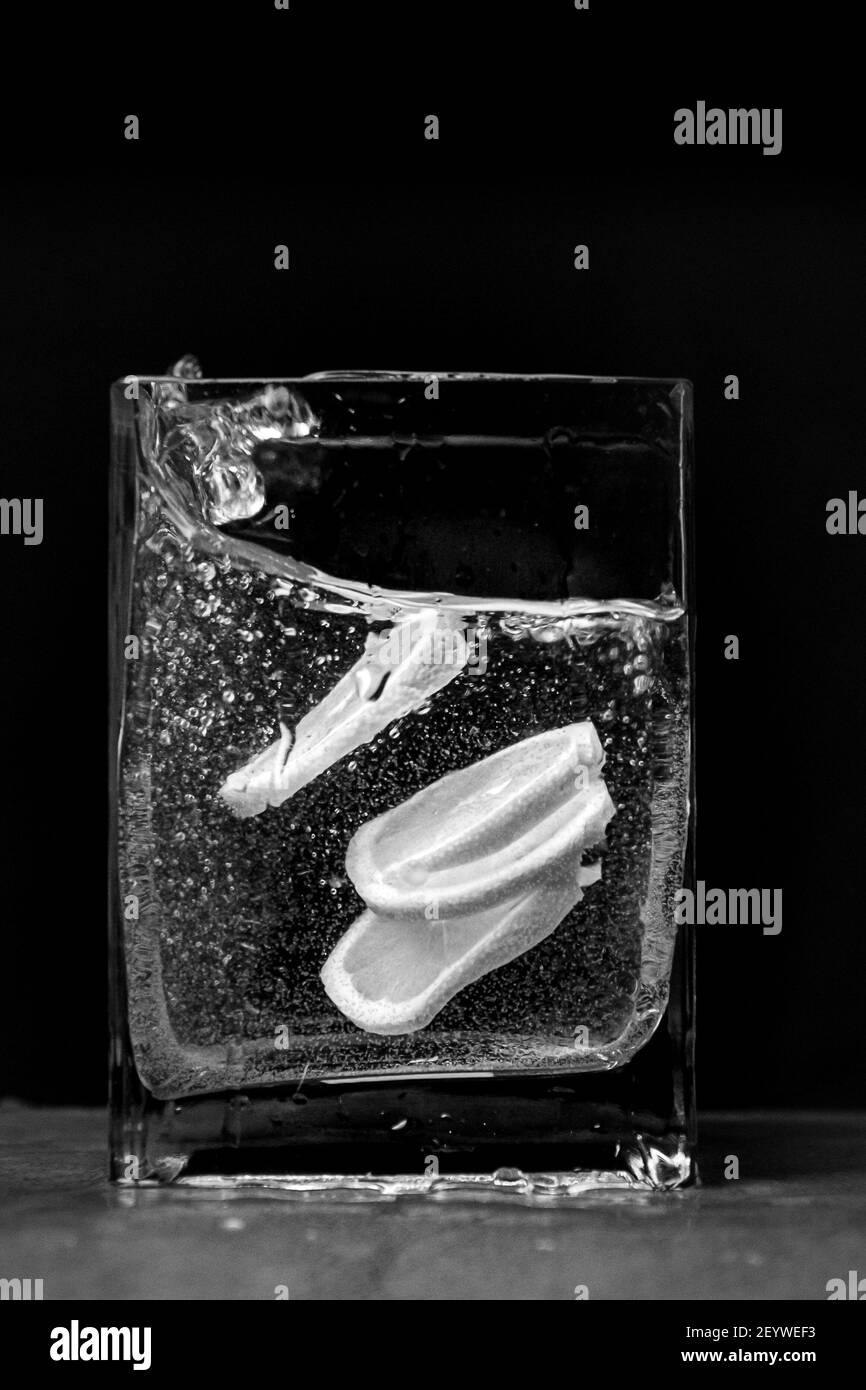 Cut lemon fresh citrus Black and White Stock Photos & Images - Alamy