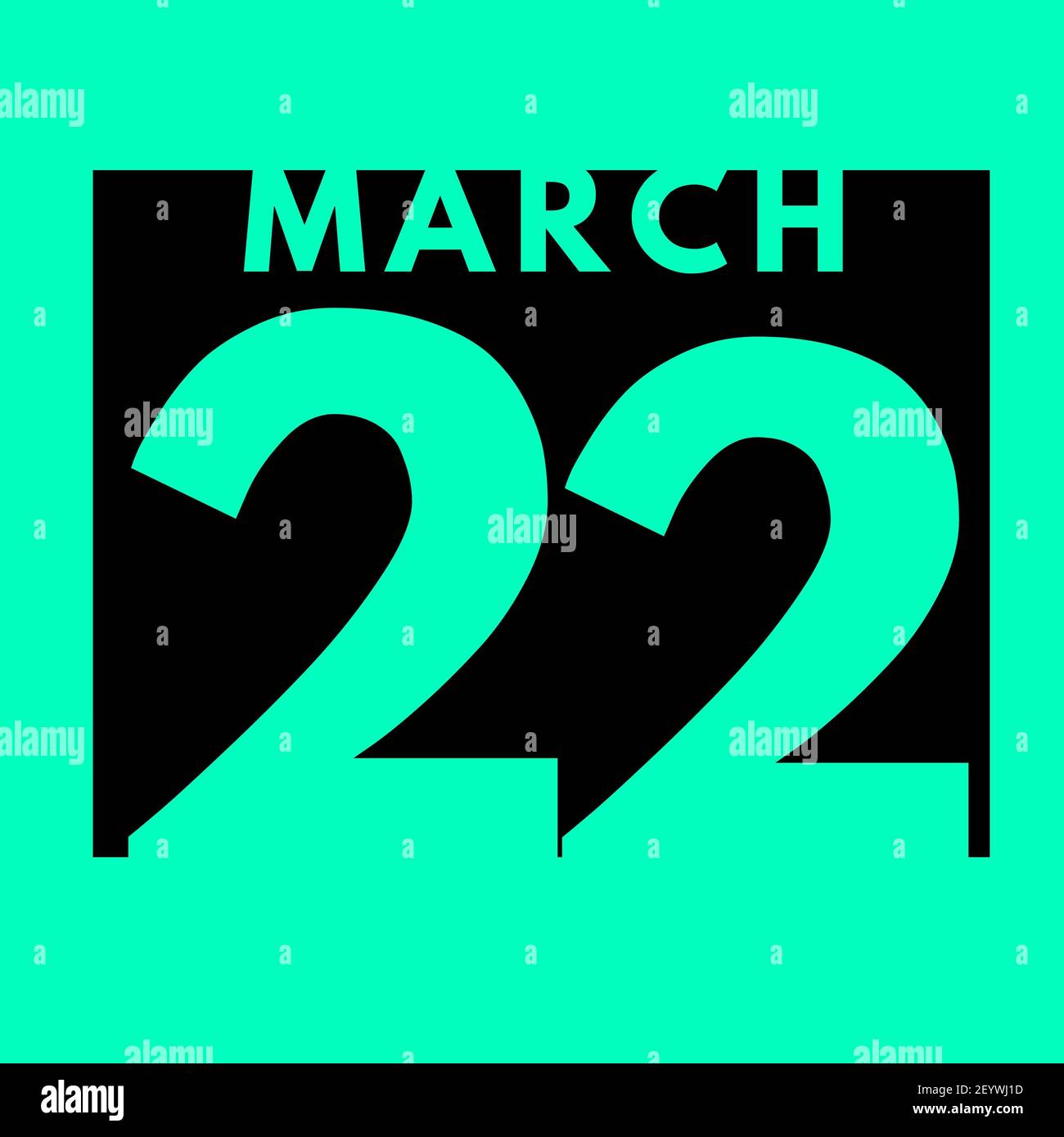 March 22 . flat modern daily calendar icon .date ,day, month .calendar ...