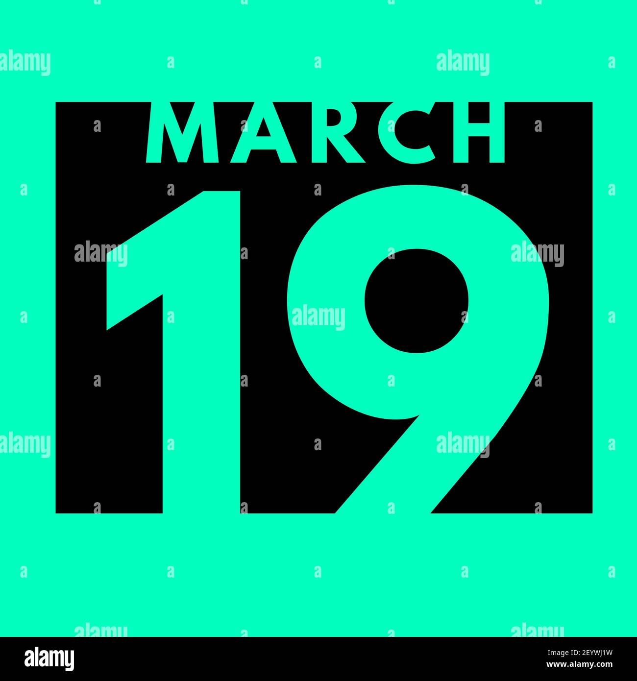 March 19 . flat modern daily calendar icon .date ,day, month .calendar ...