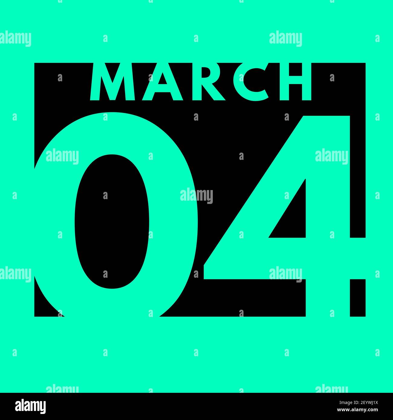 March 4 . flat modern daily calendar icon .date ,day, month .calendar ...