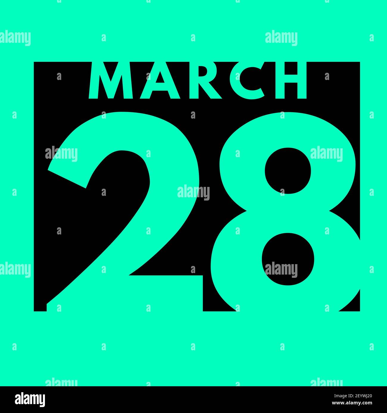 March 28 . flat modern daily calendar icon .date ,day, month .calendar ...