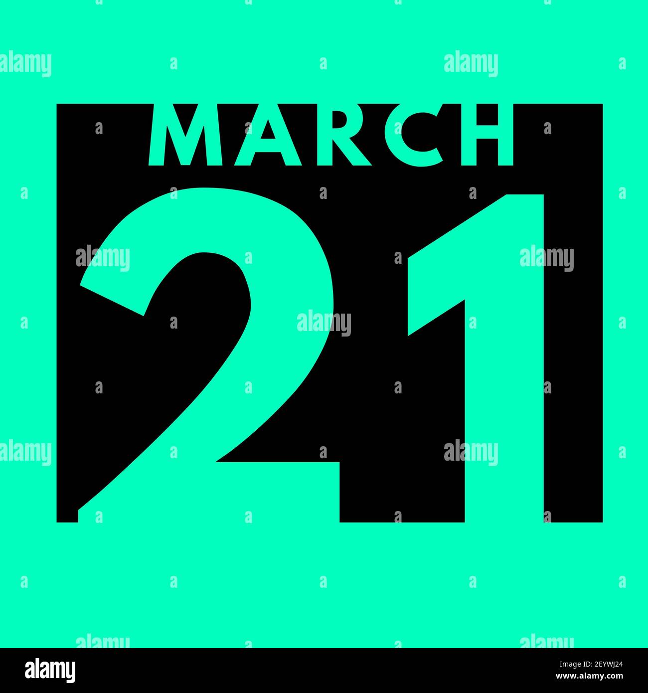 March 21 . flat modern daily calendar icon .date ,day, month .calendar ...