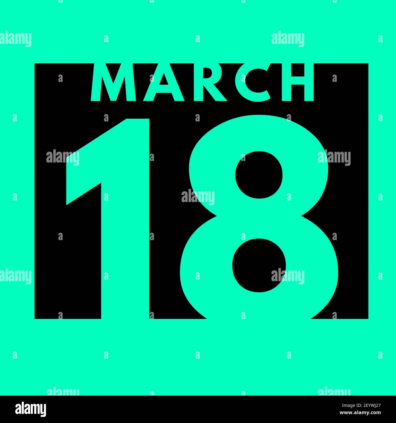 March 18 . flat modern daily calendar icon .date ,day, month .calendar ...