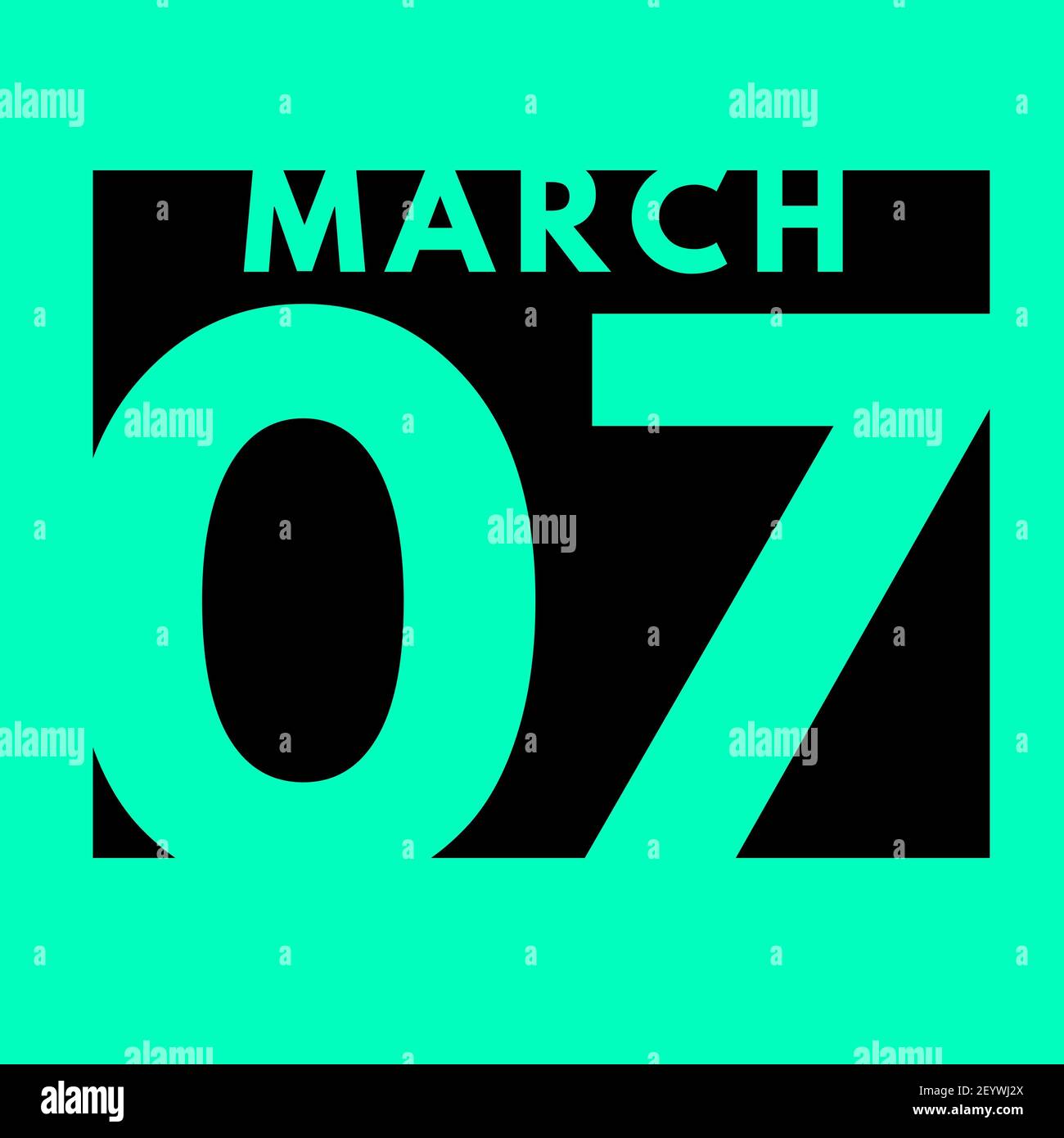 March 7 . flat modern daily calendar icon .date ,day, month .calendar ...