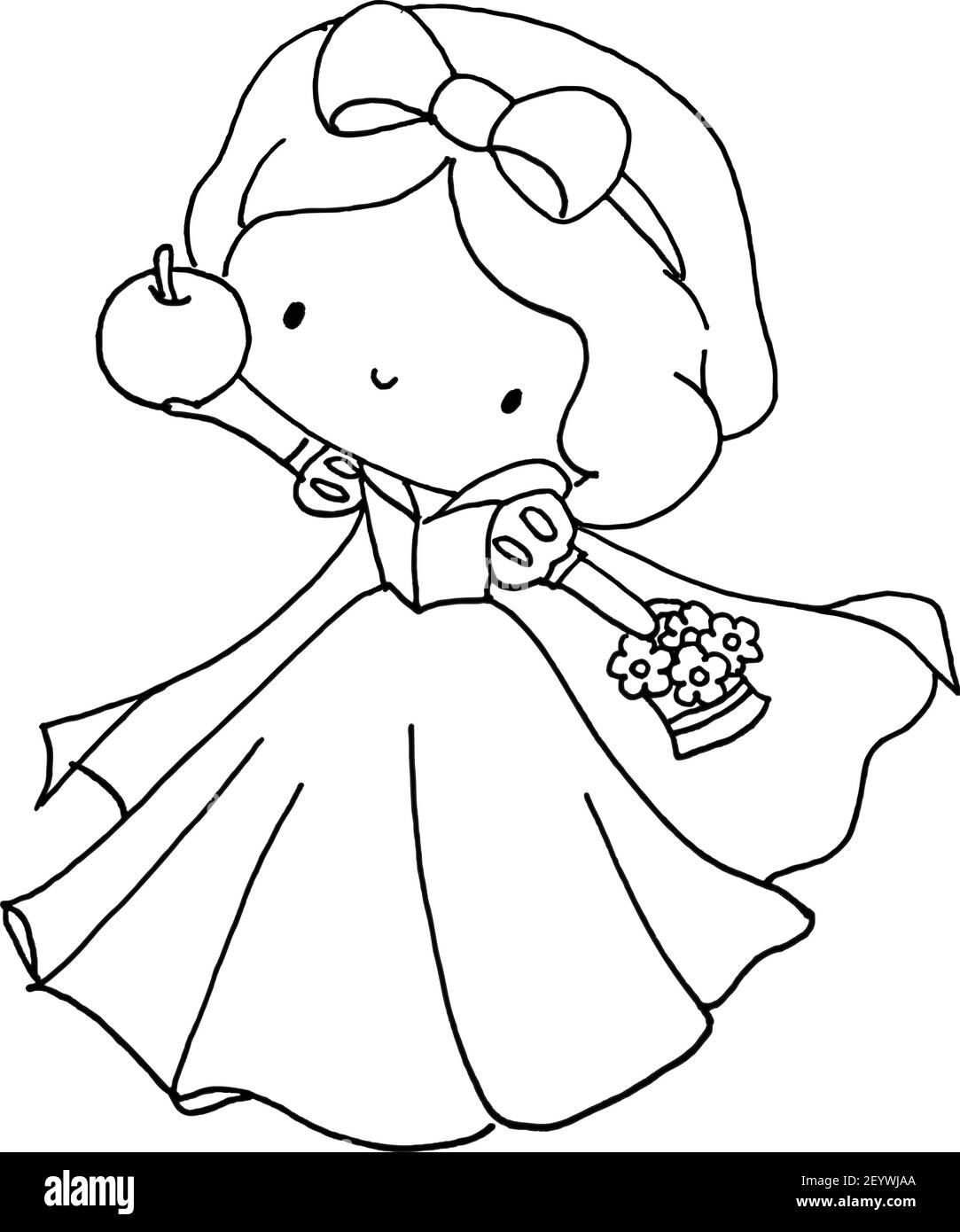 vector cartoon girl snow white Stock Vector Image & Art - Alamy