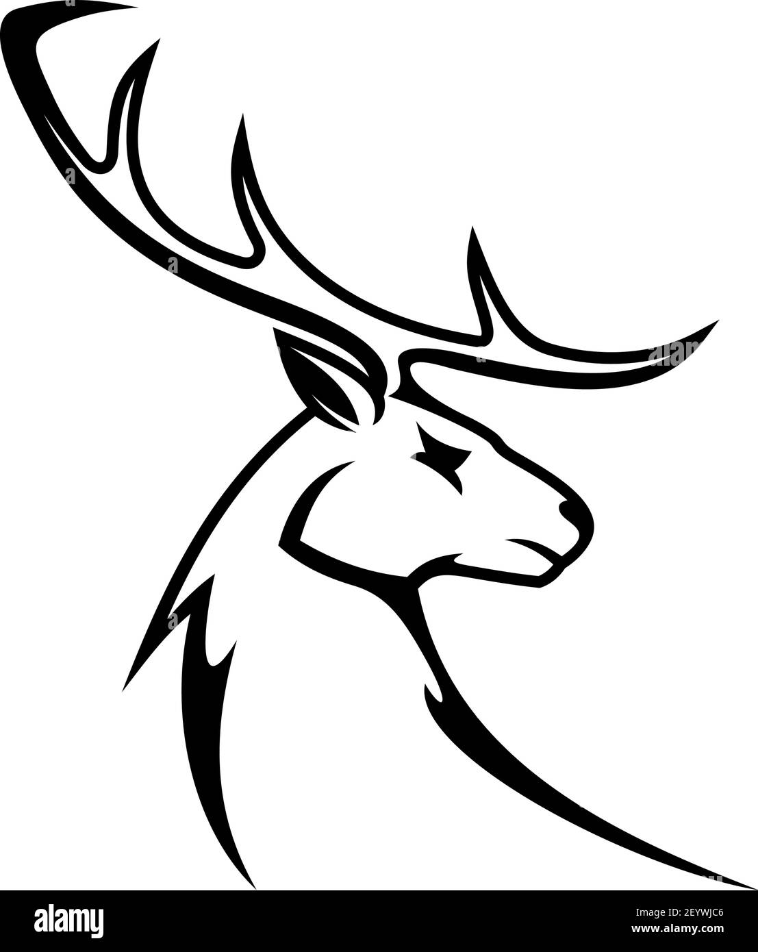 Deer Head Profile Silhouette