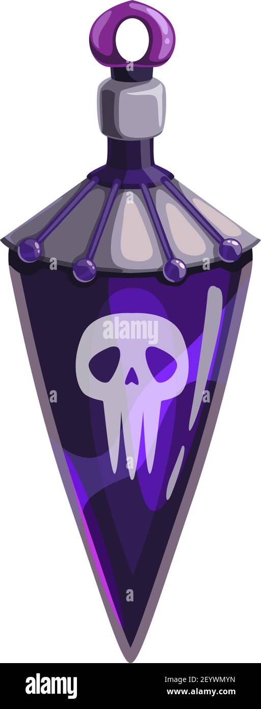 Poison deathfull witch potion with skull in sharp jar. Vector alchemy ...
