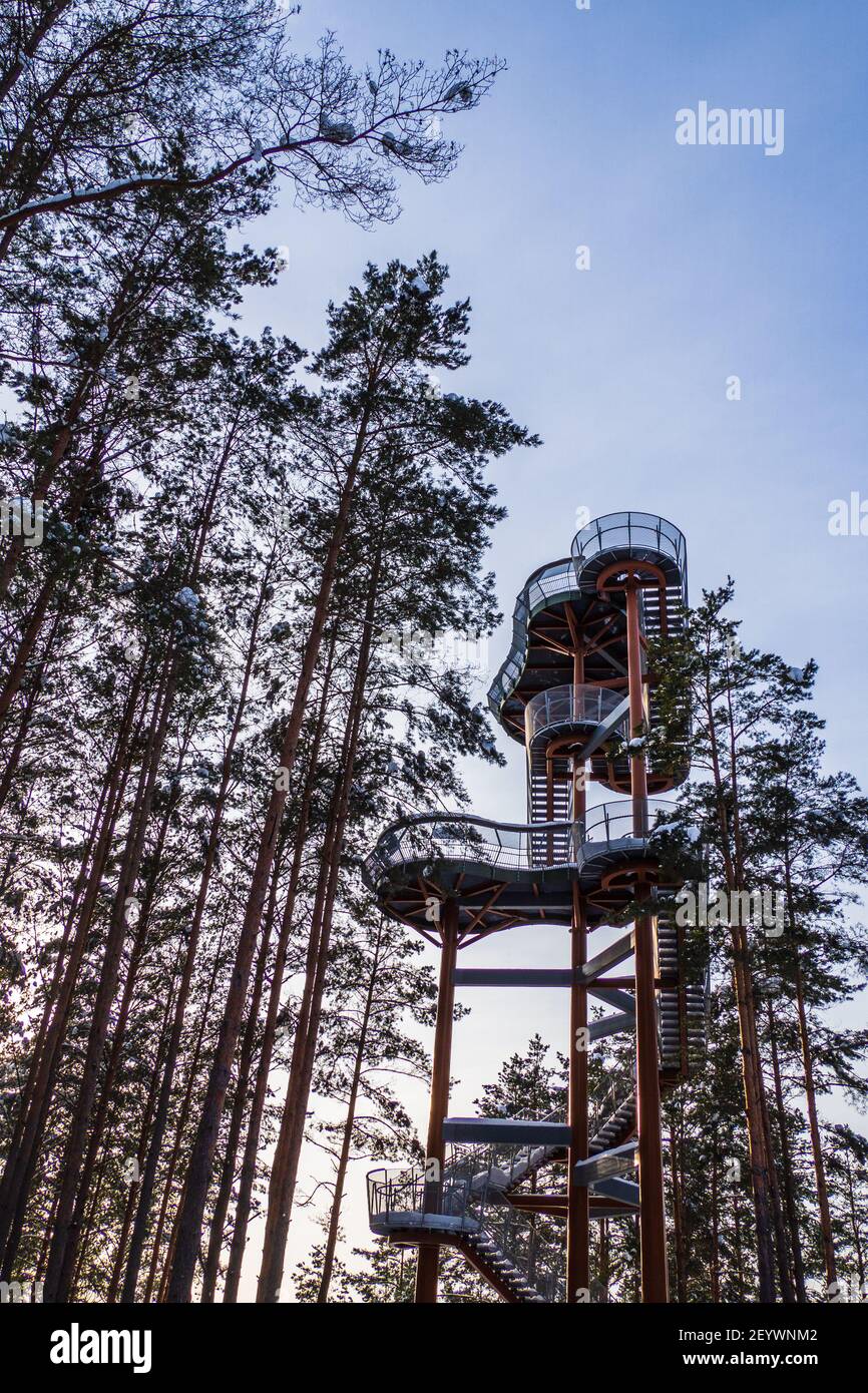 Watch Tower and Observation Tower in a Forest Stock Photo - Alamy