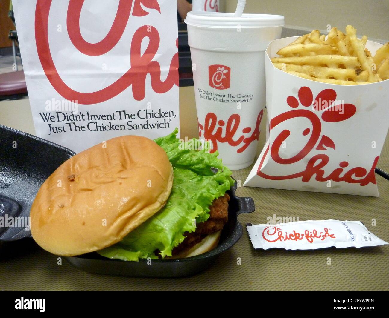 01 August 2012. Metairie, Louisiana, USA. A Spicy Chicken sandwich and ...