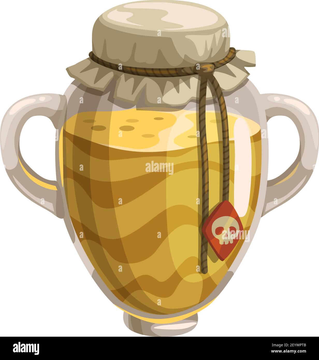 Toxic poison mixture in jar with two handles isolated. Vector Halloween ...