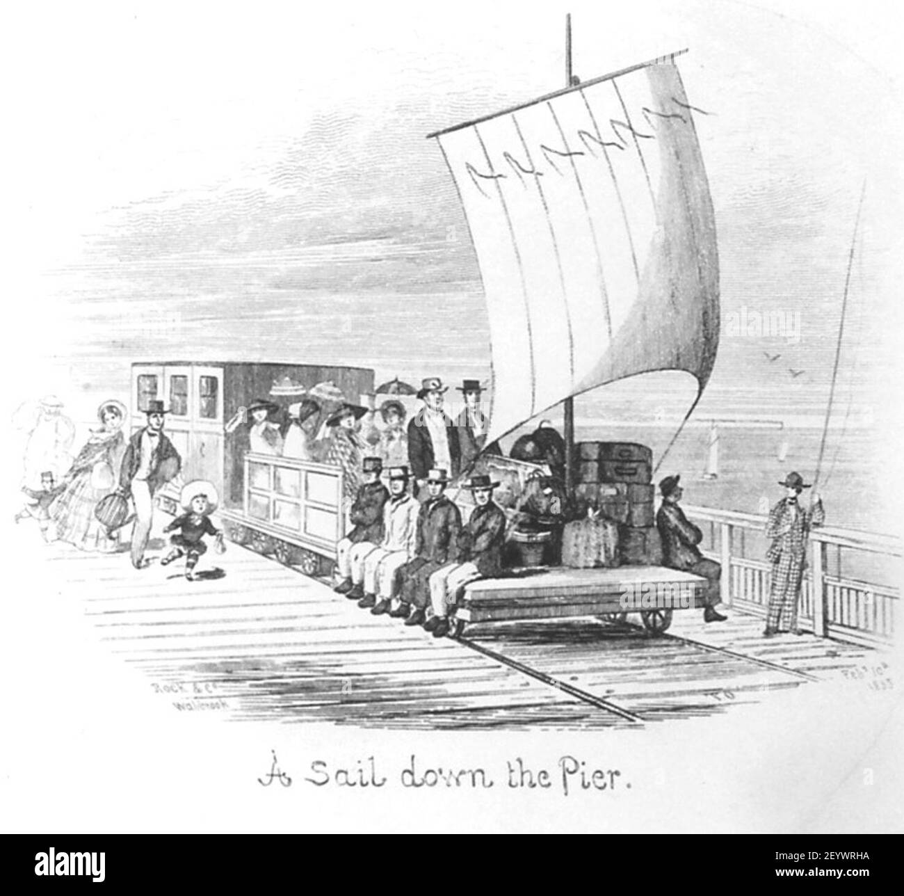 Pier Tram c 1855 Stock Photo - Alamy