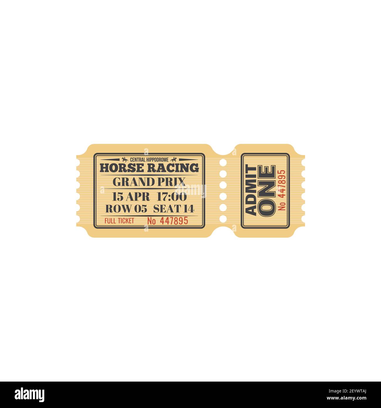 Invitation to racing club isolated horse-racing retro ticket. Vector ...