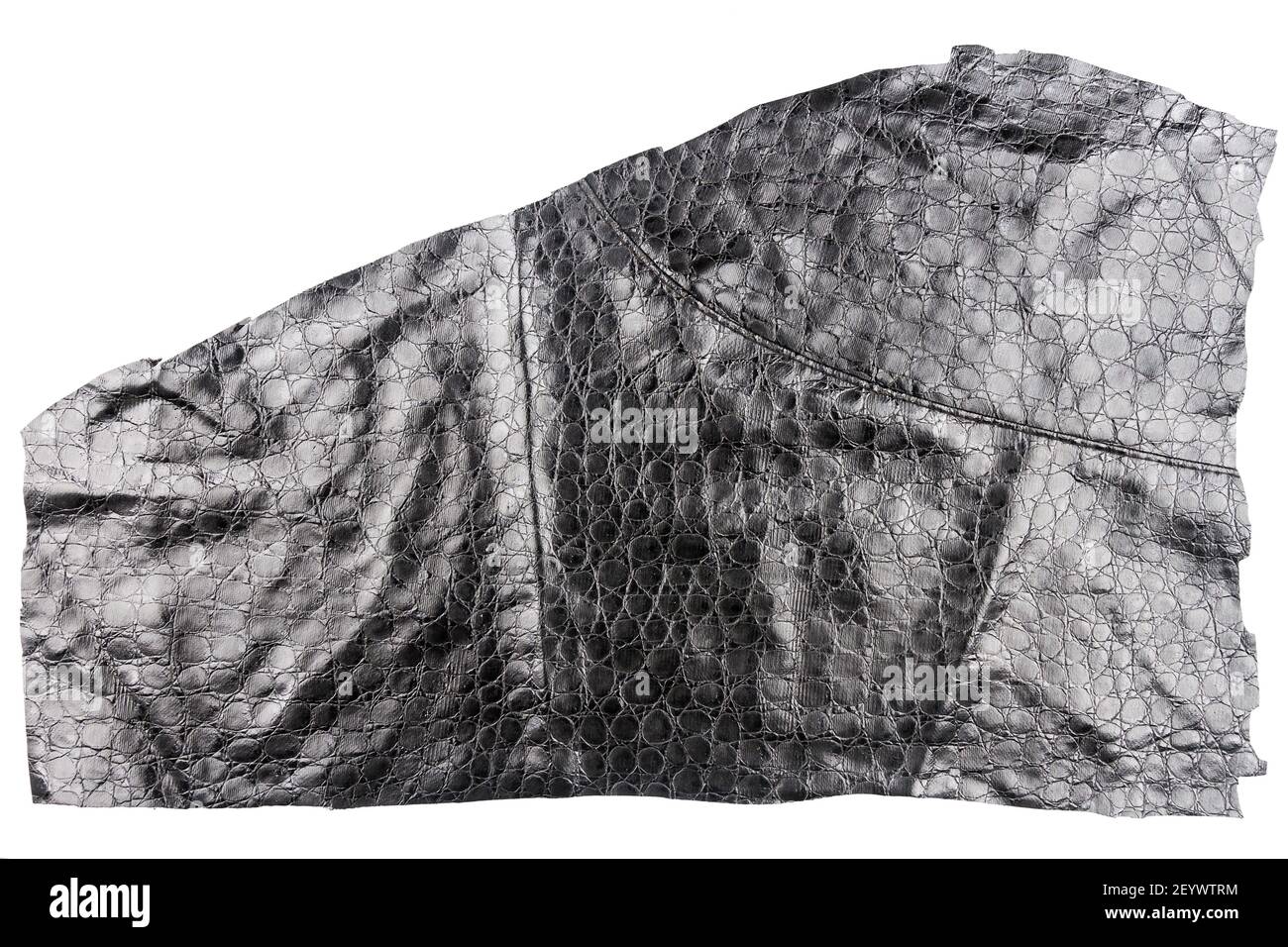 Piece of black artificial leather isolated on white background. Fake ...