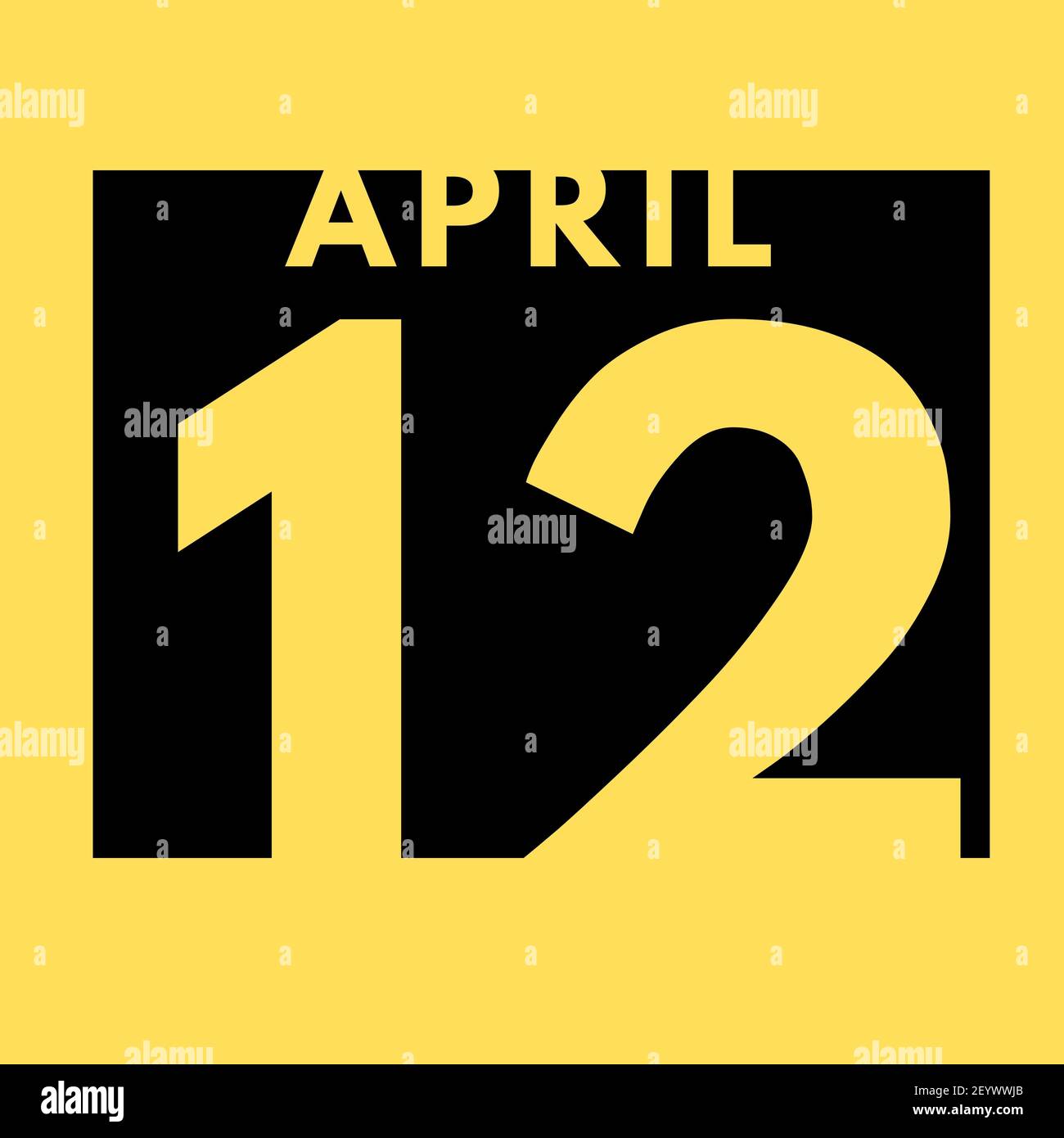 April 12 . flat modern daily calendar icon .date ,day, month .calendar ...
