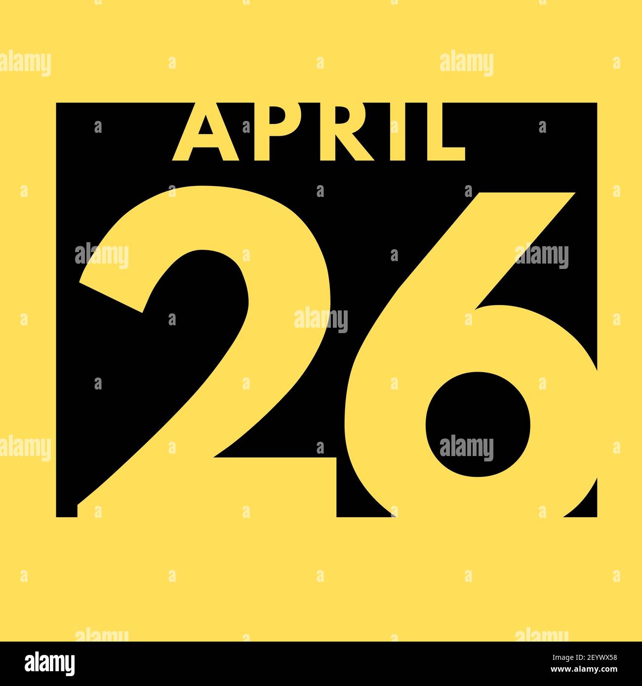 April 26 . flat modern daily calendar icon .date ,day, month .calendar ...
