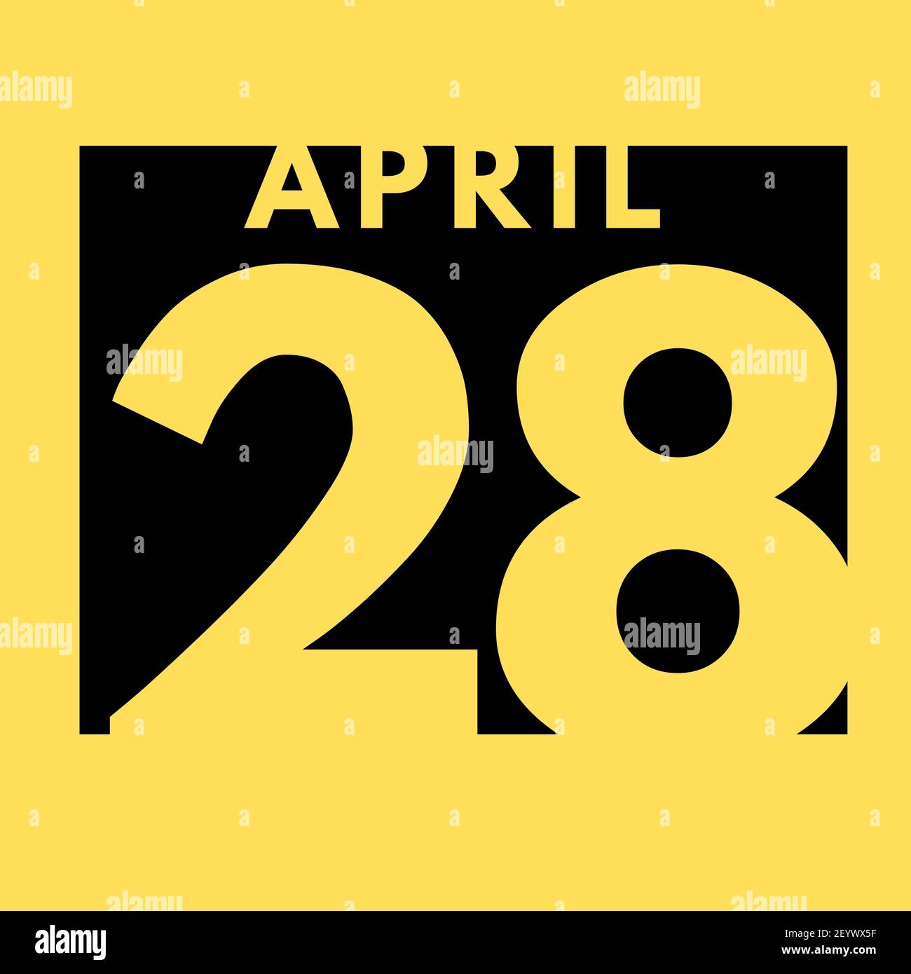 April 28 . flat modern daily calendar icon .date ,day, month .calendar ...