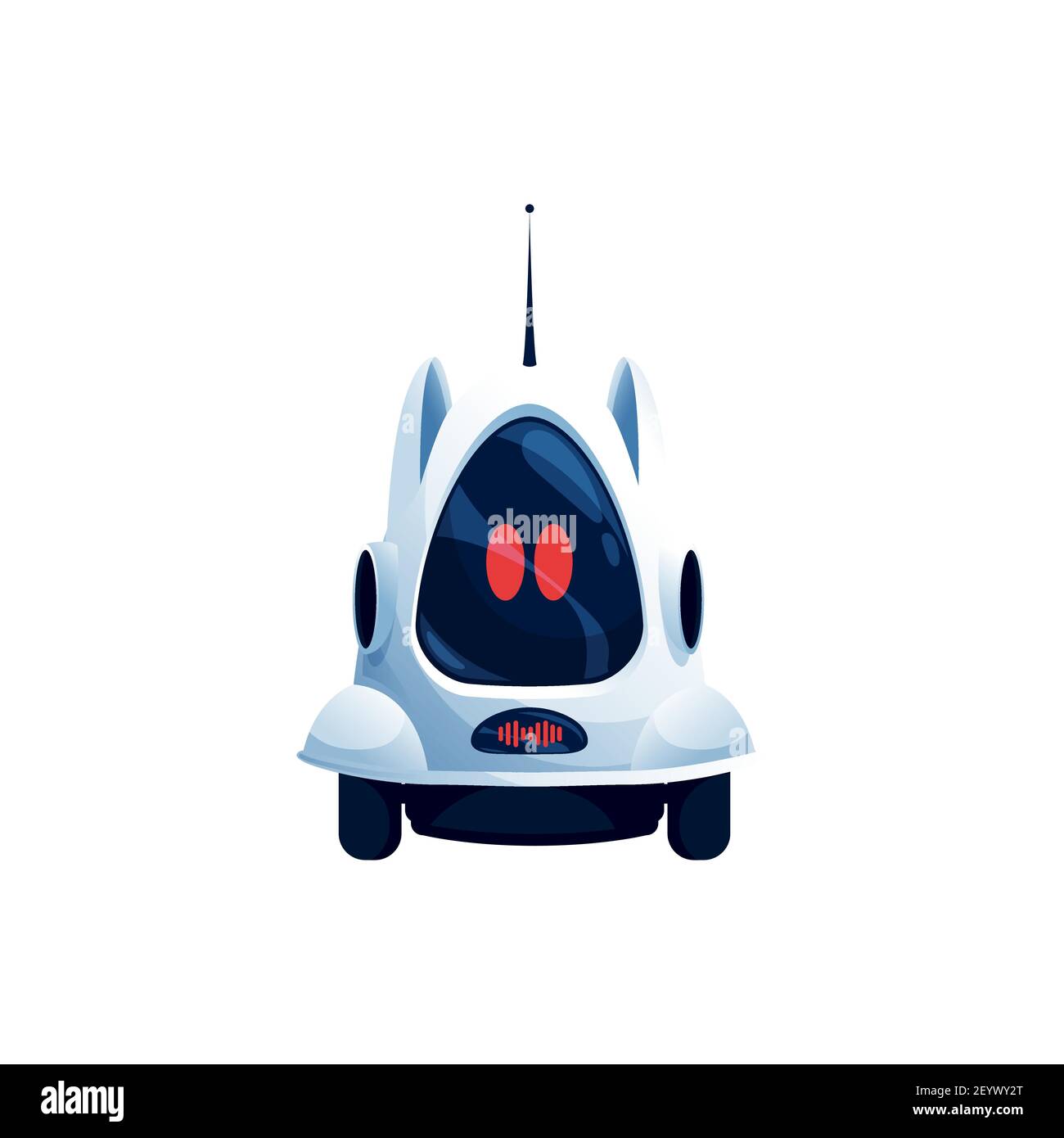 Robot animal cat or dog pet isolated cyborg toy with big eyes on ...