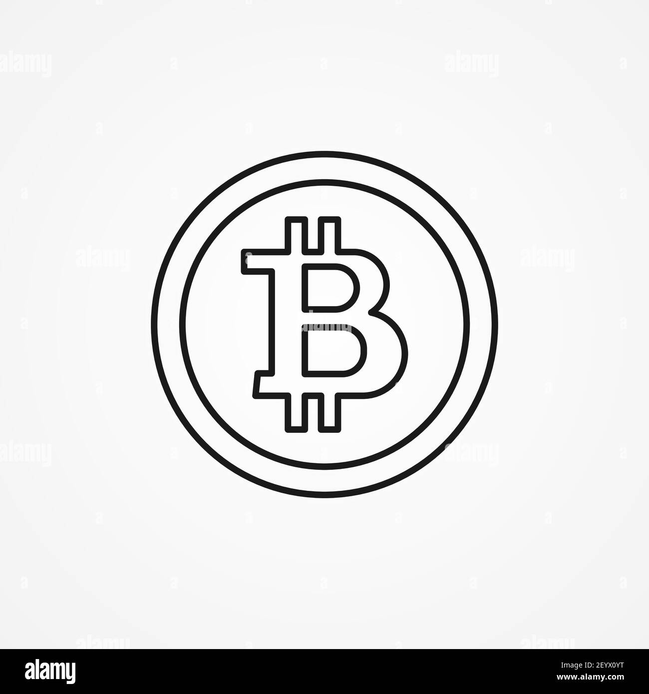 Bitcoin outline icon vector payment symbol. Cryptocurrency logo ...