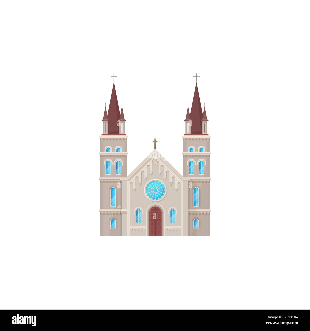 Catholic church building vector icon. Antique church architecture ...