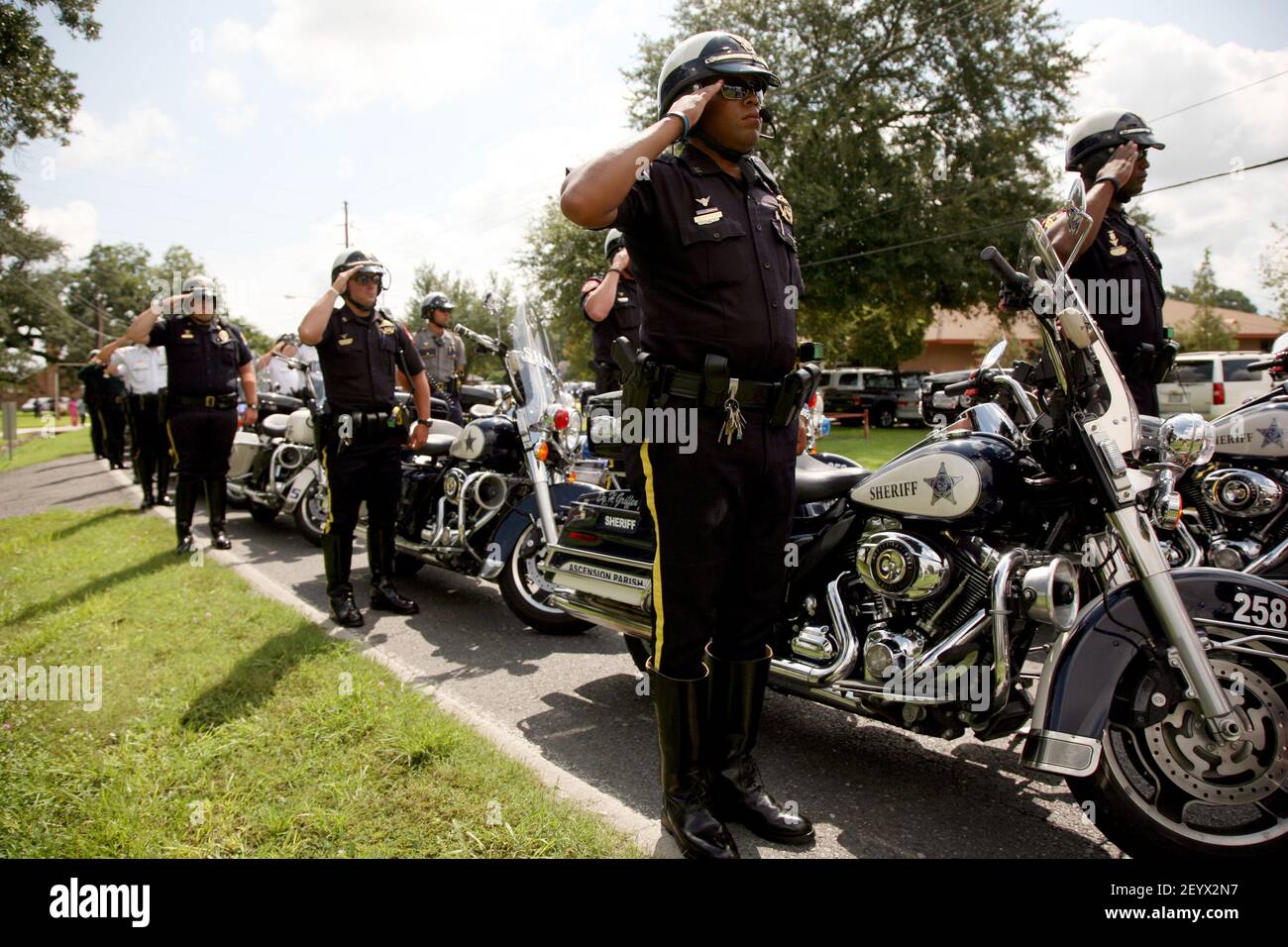 20 August 2012 - LaPlace, Louisiana - Police and local residents attend ...
