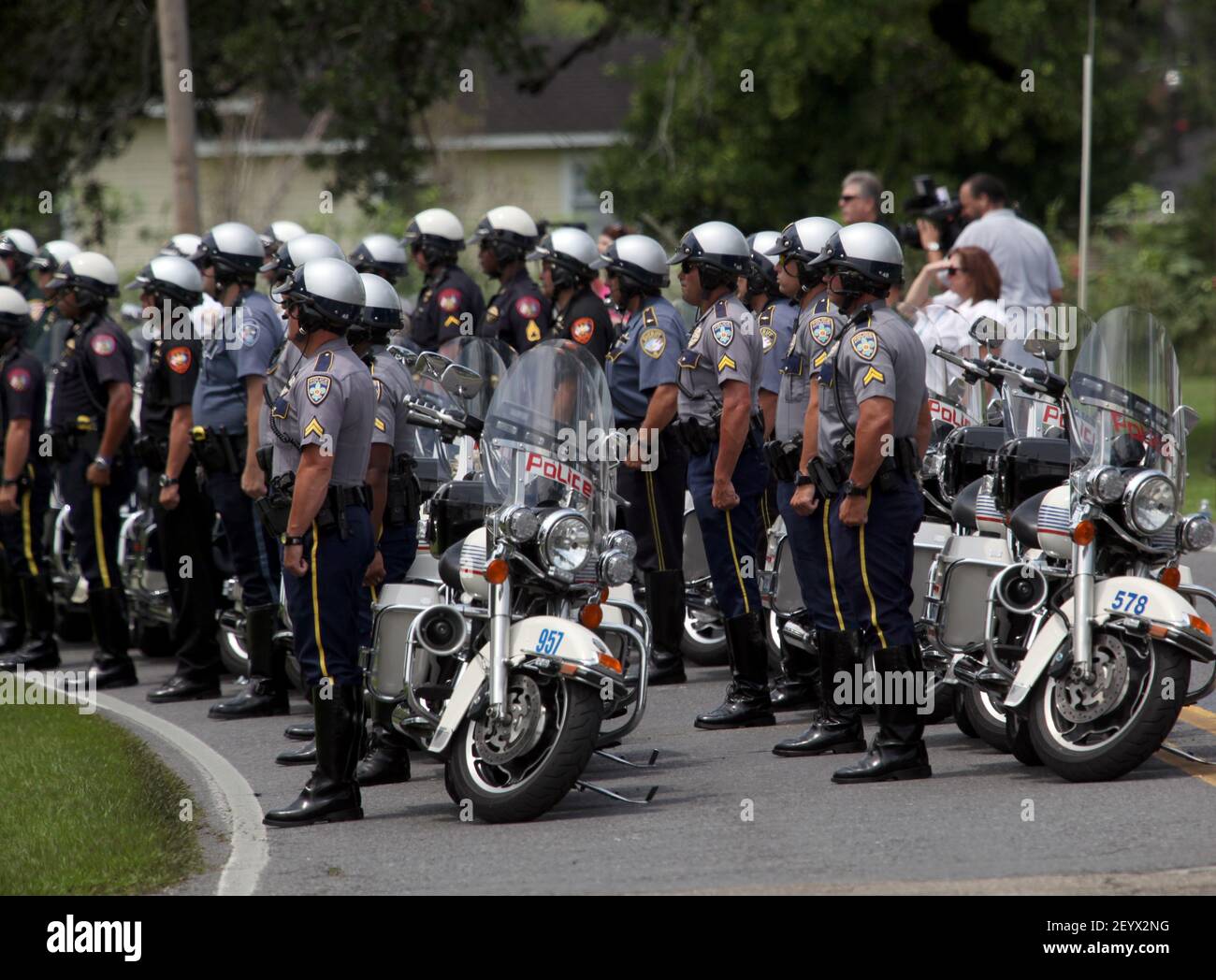 20 August 2012 - LaPlace, Louisiana - Police and local residents attend ...