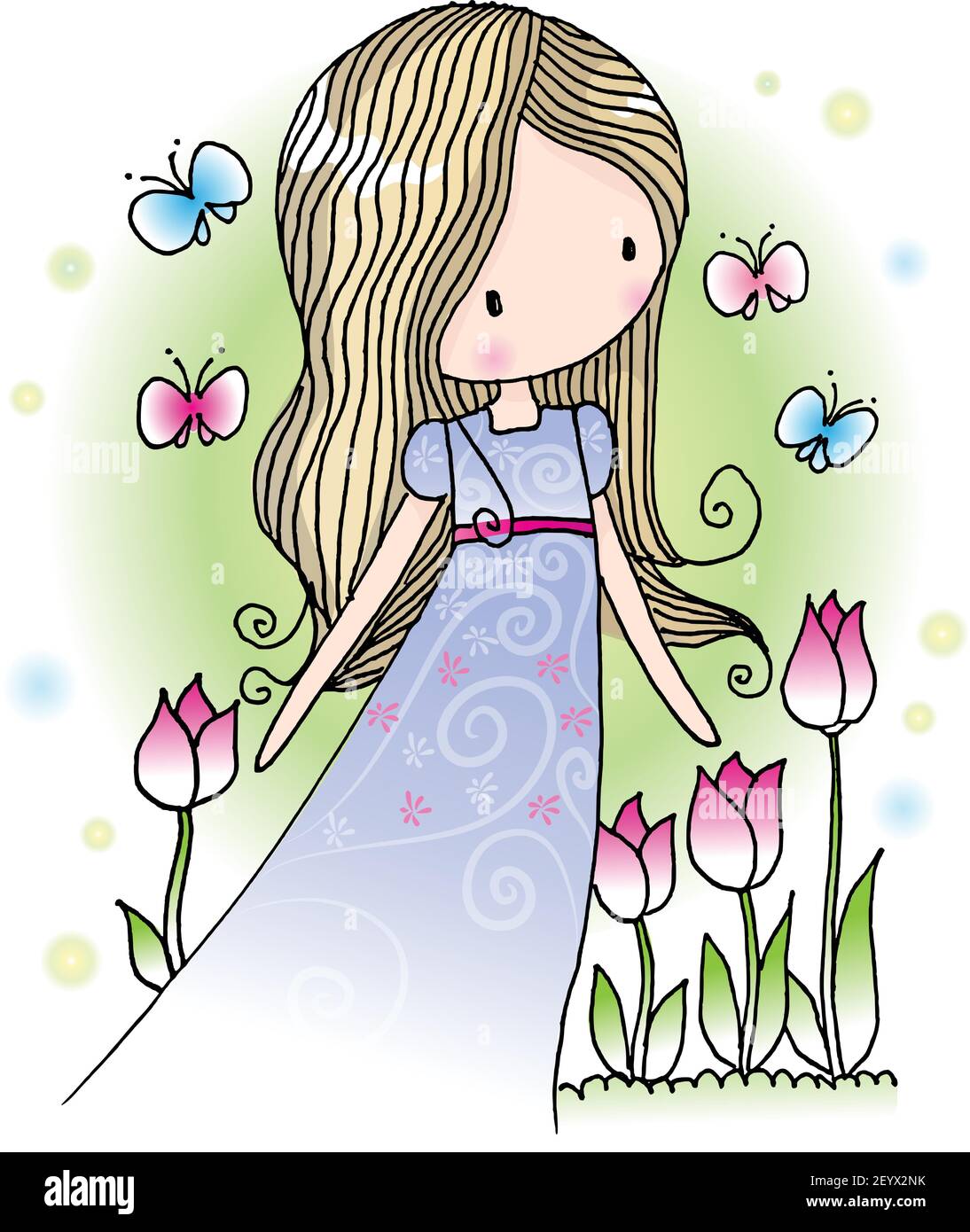 vector cartoon girl Stock Vector Image & Art - Alamy