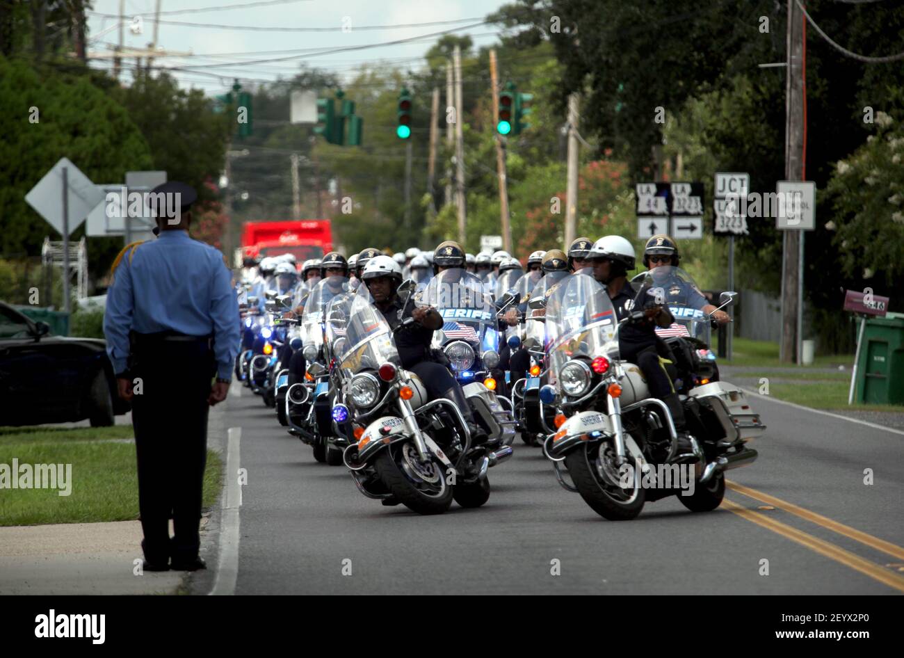20 August 2012 - LaPlace, Louisiana - Police and local residents attend ...