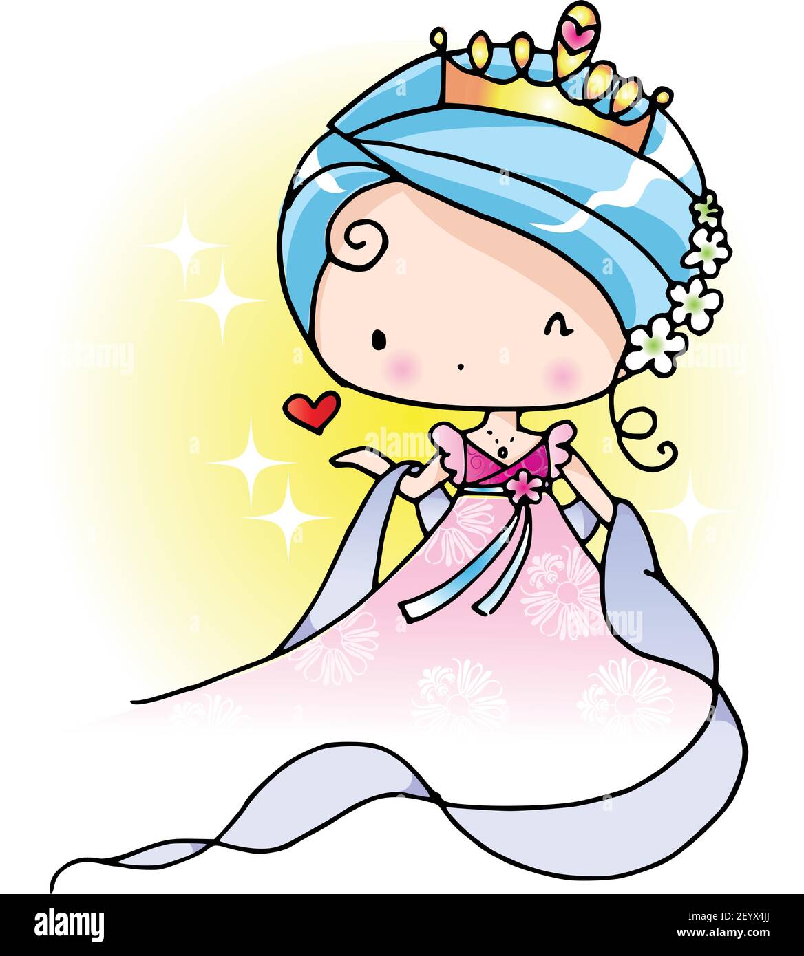 vector cartoon girl Princess Stock Vector Image & Art - Alamy