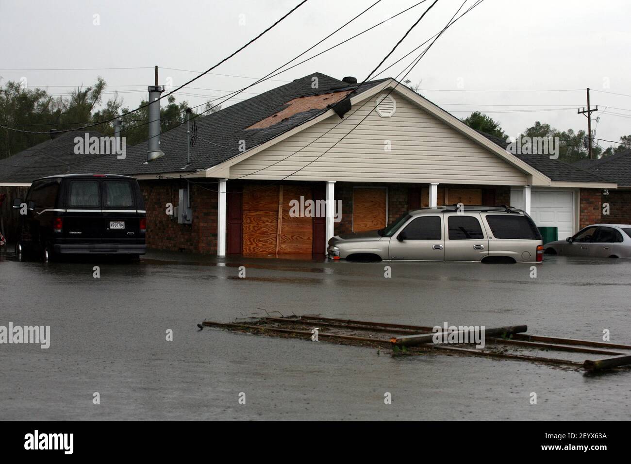 30 August 2012. Laplace, Louisiana, USA. Flooded homes and streets ...