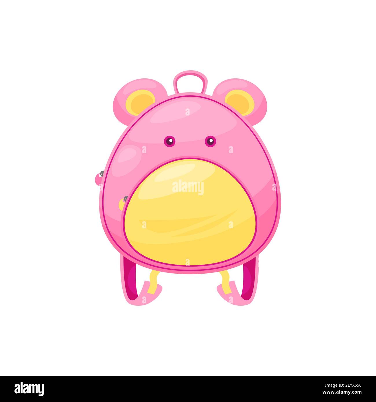 Kids schoolbag isolated vector icon, cute cartoon rucksack with mouse ...