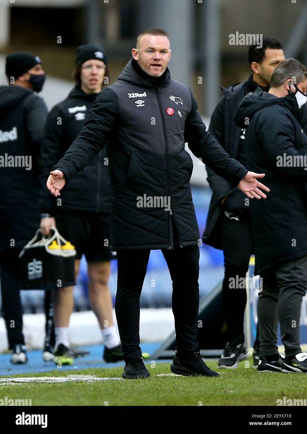 Wayne rooney of derby county gestures hi-res stock photography and ...