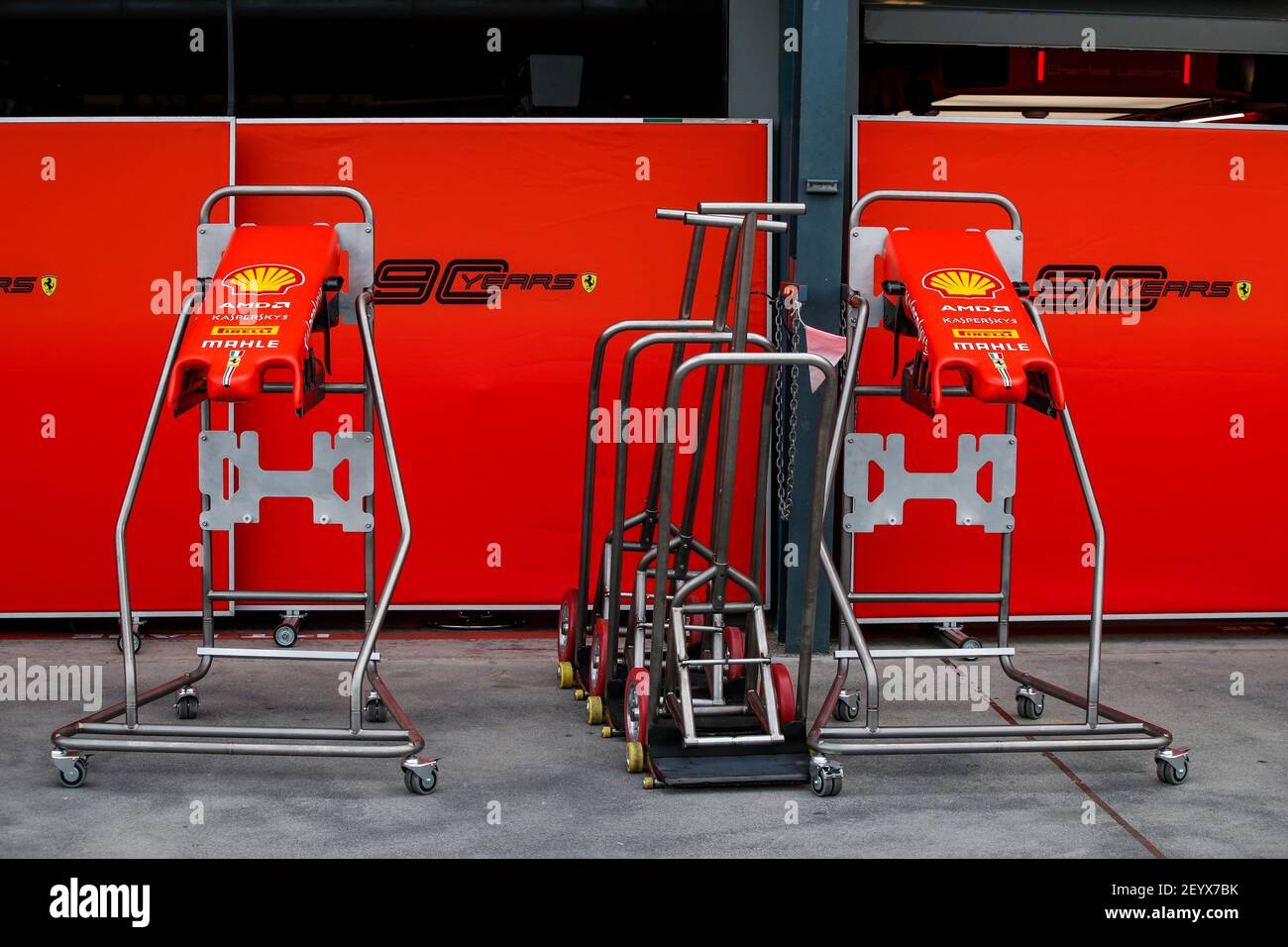 Scuderia Ferrari SF90, mechanical detail of the front wings during 2019 ...