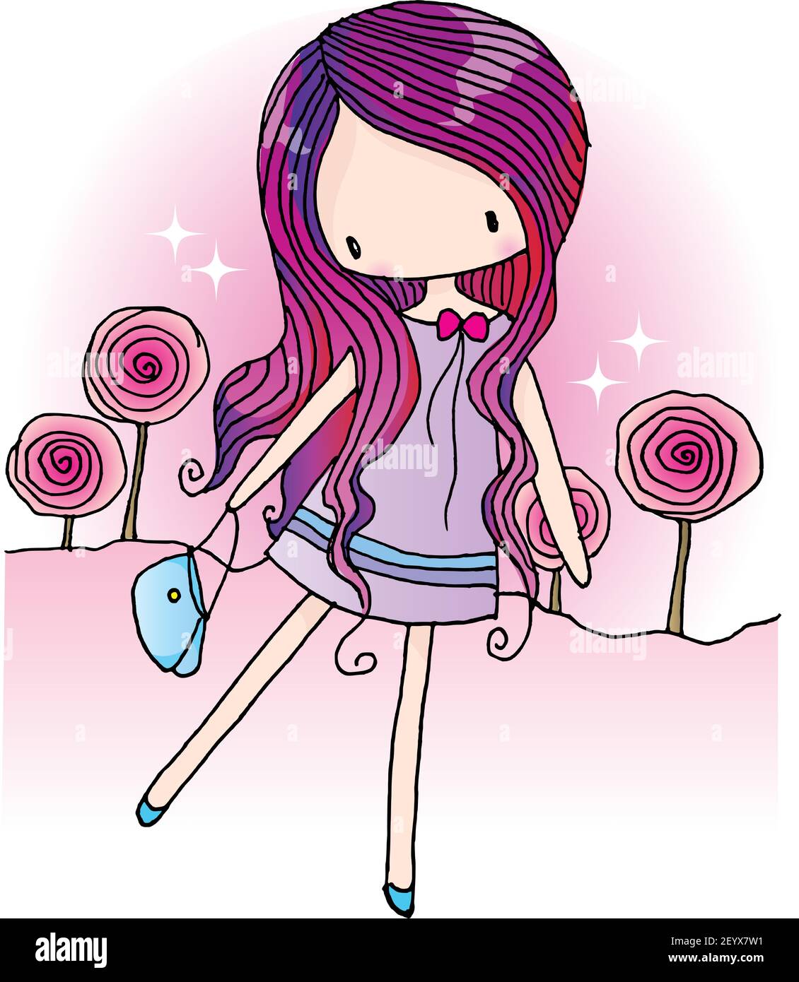 vector cartoon girl Stock Vector Image & Art - Alamy