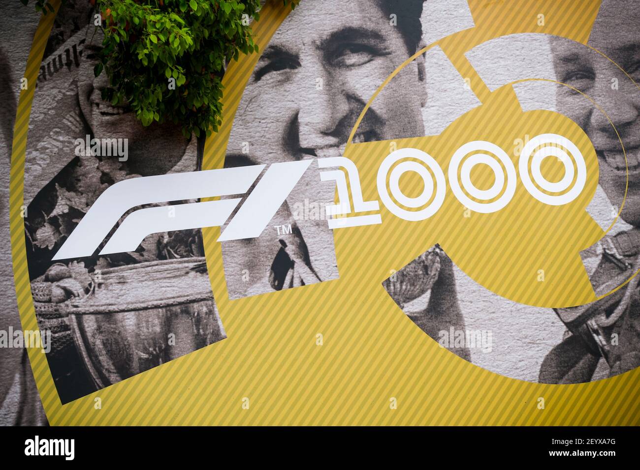 F1 1000th race logo during 2019 Formula 1 FIA world championship, China ...