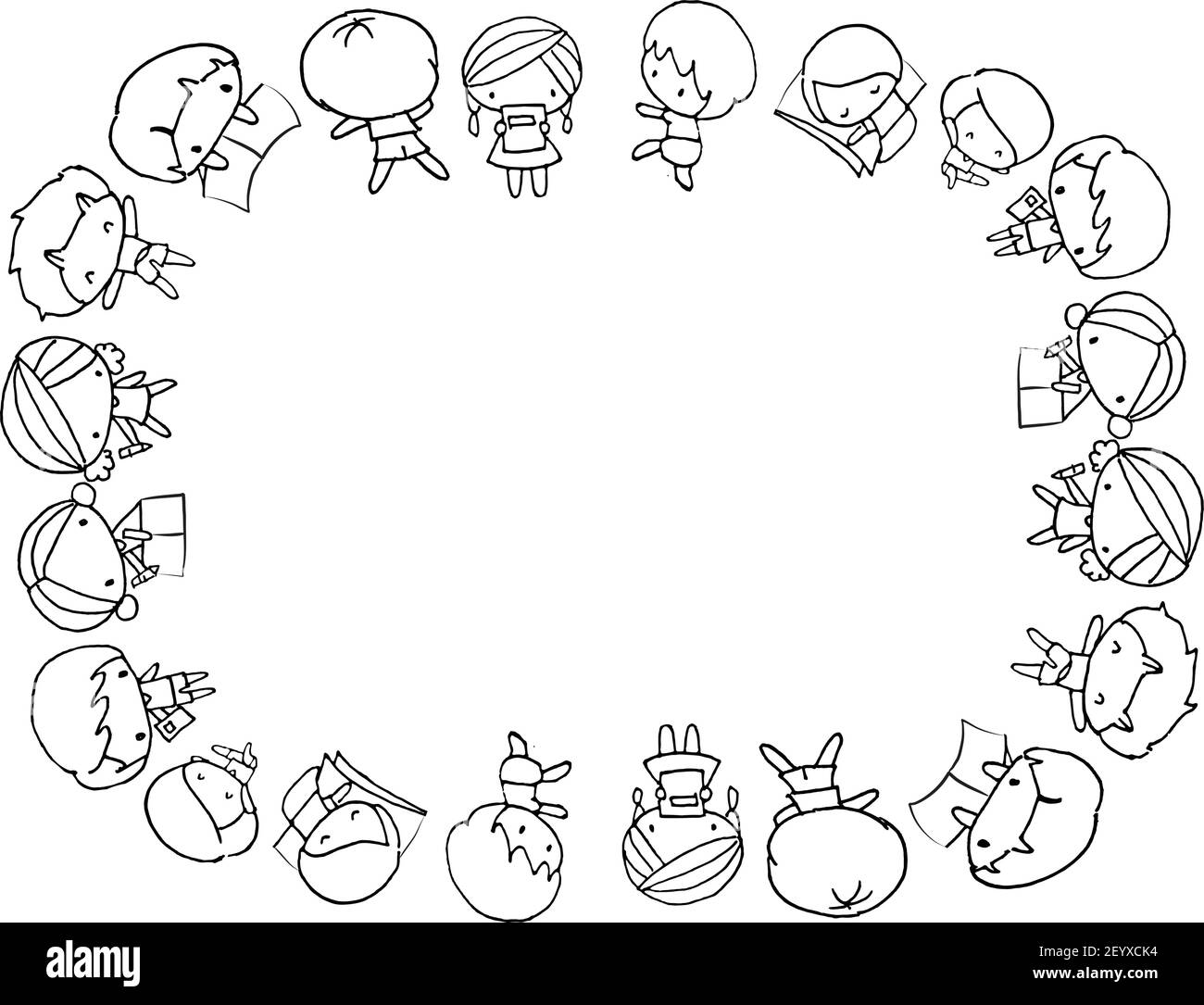 vector cartoon kids border frame background Stock Vector Image & Art ...
