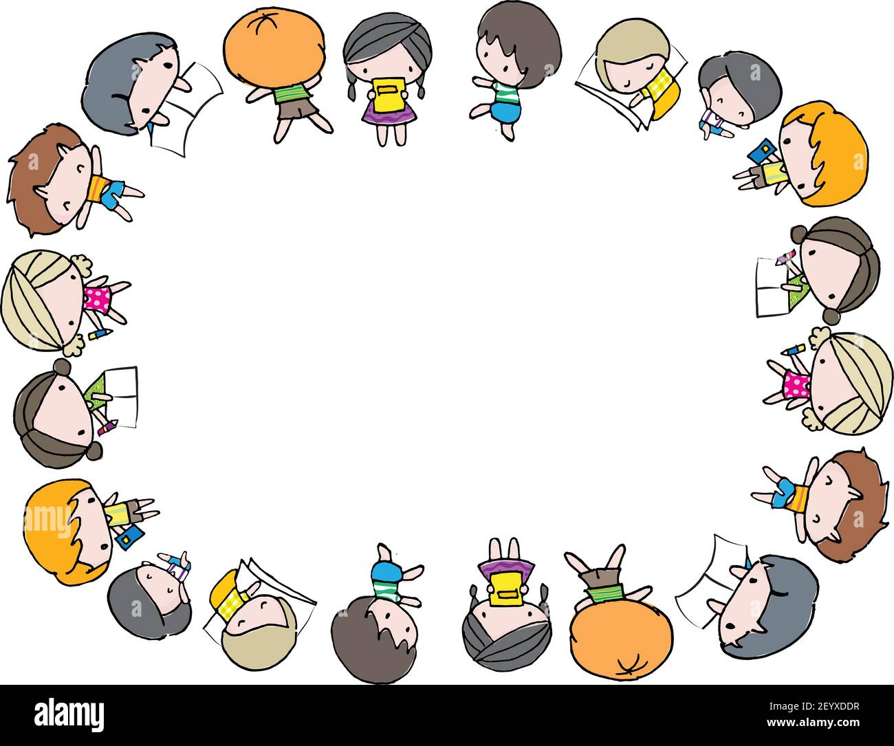 vector cartoon kids border frame background Stock Vector Image & Art ...