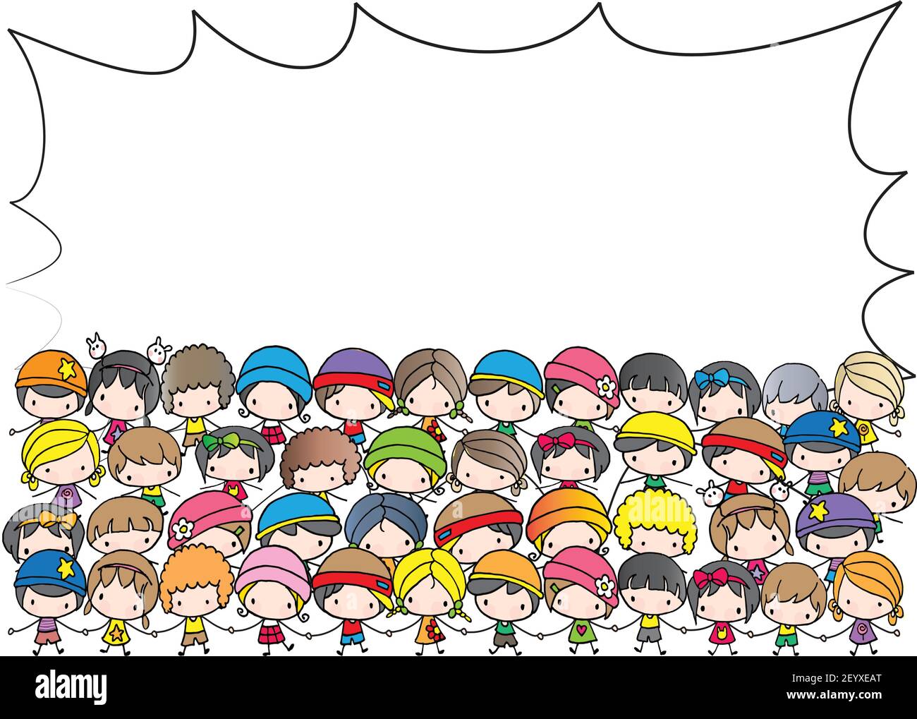 vector cartoon kids border frame background Stock Vector Image & Art ...
