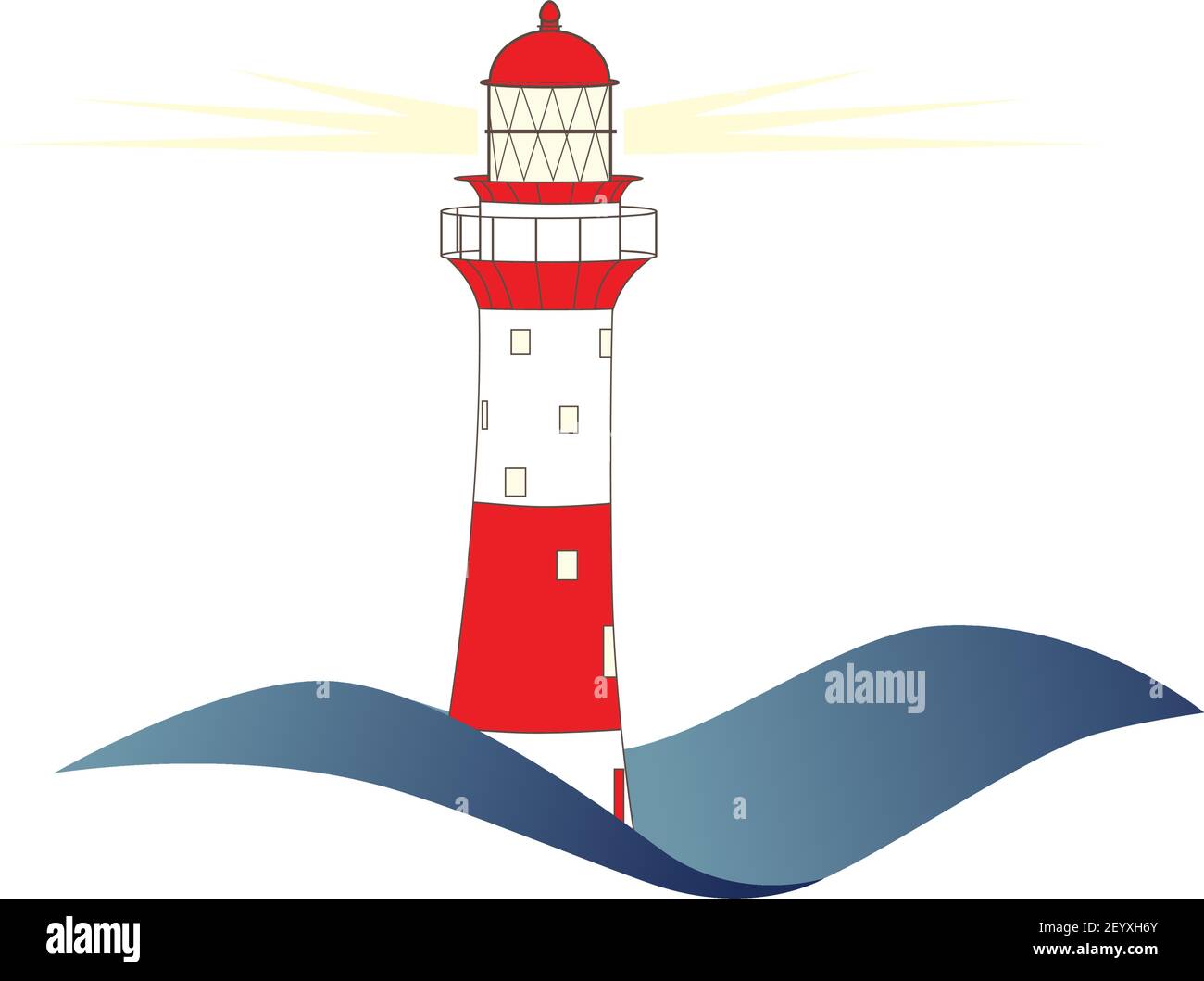 lighthouse and sea, vector Stock Vector Image & Art - Alamy